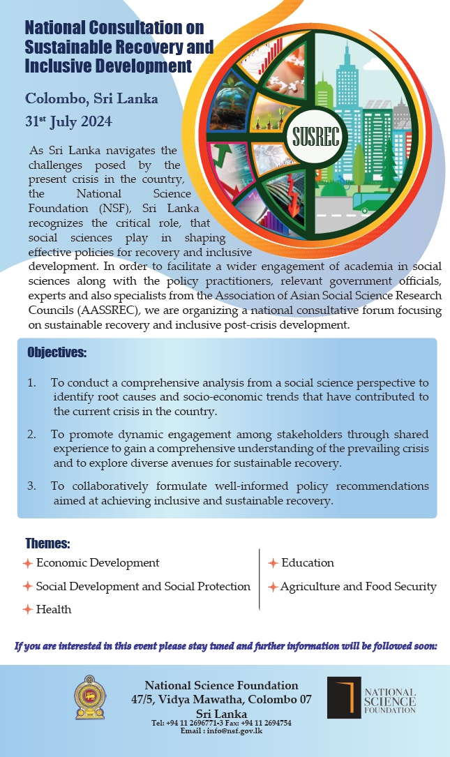 National Consultation On Sustainable Recovery and Inclusive Development